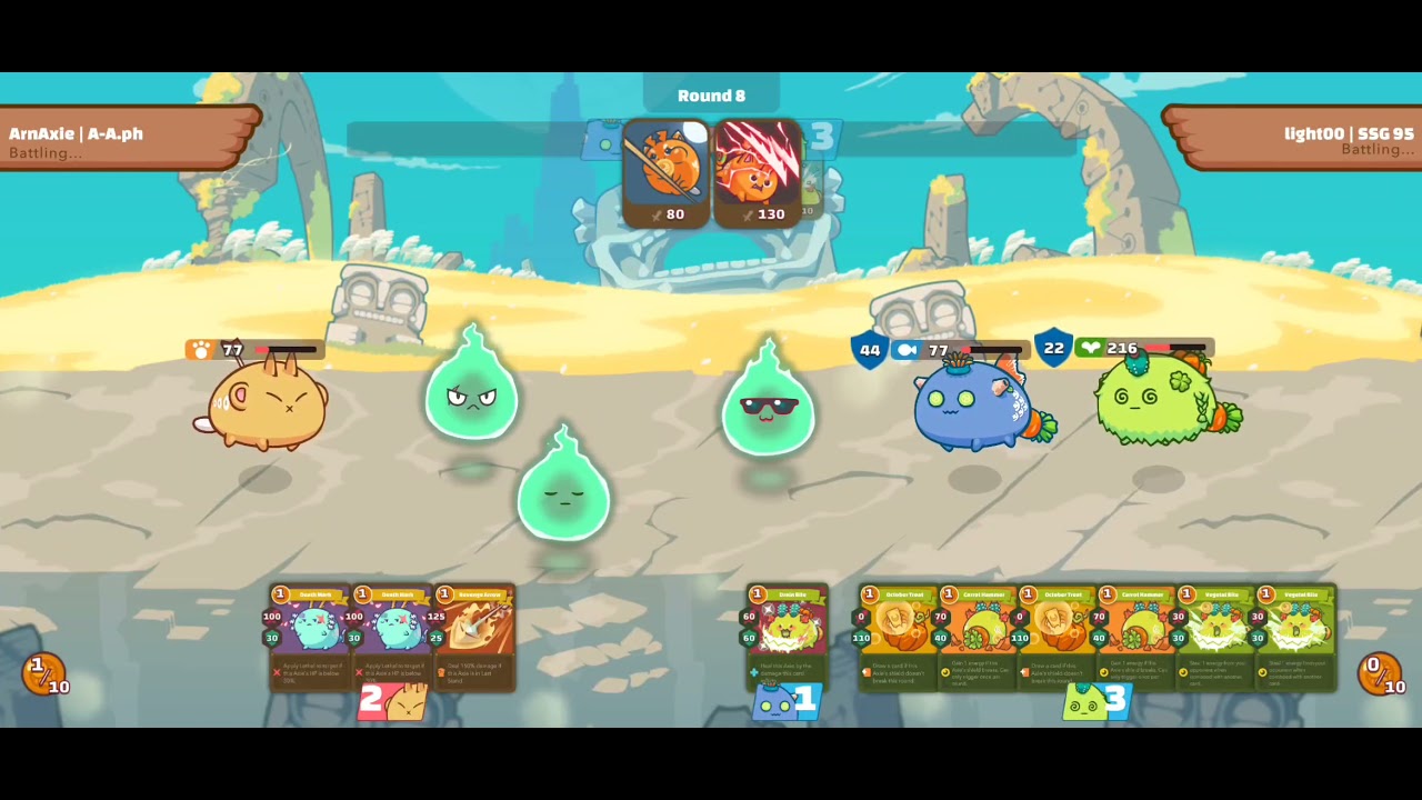 AXIE INFINITY - BEAST Axie Kiss (lethal) + Risky Beast (150% crit L.T ...