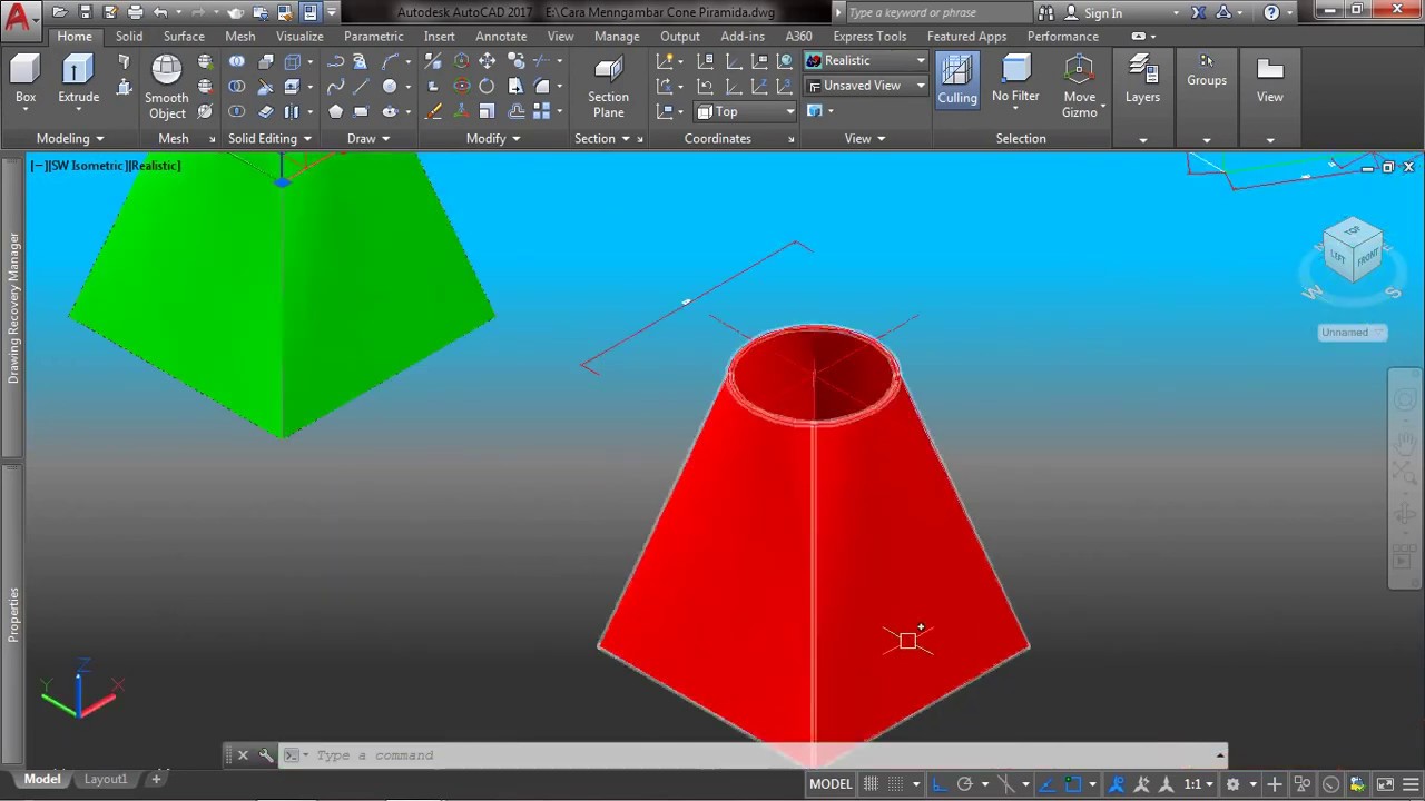 CONE PIRAMID In AutoCAD 3D Modeling - YouTube