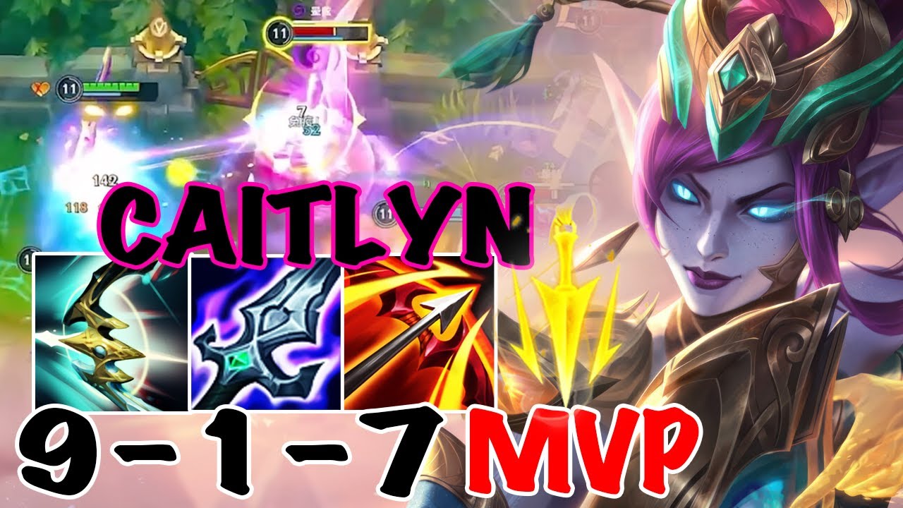 WILD RIFT CAITLYN ADC GAMEPLAY | 9 -1 -7 MVP | CAITLYN BUILD RUNES ...