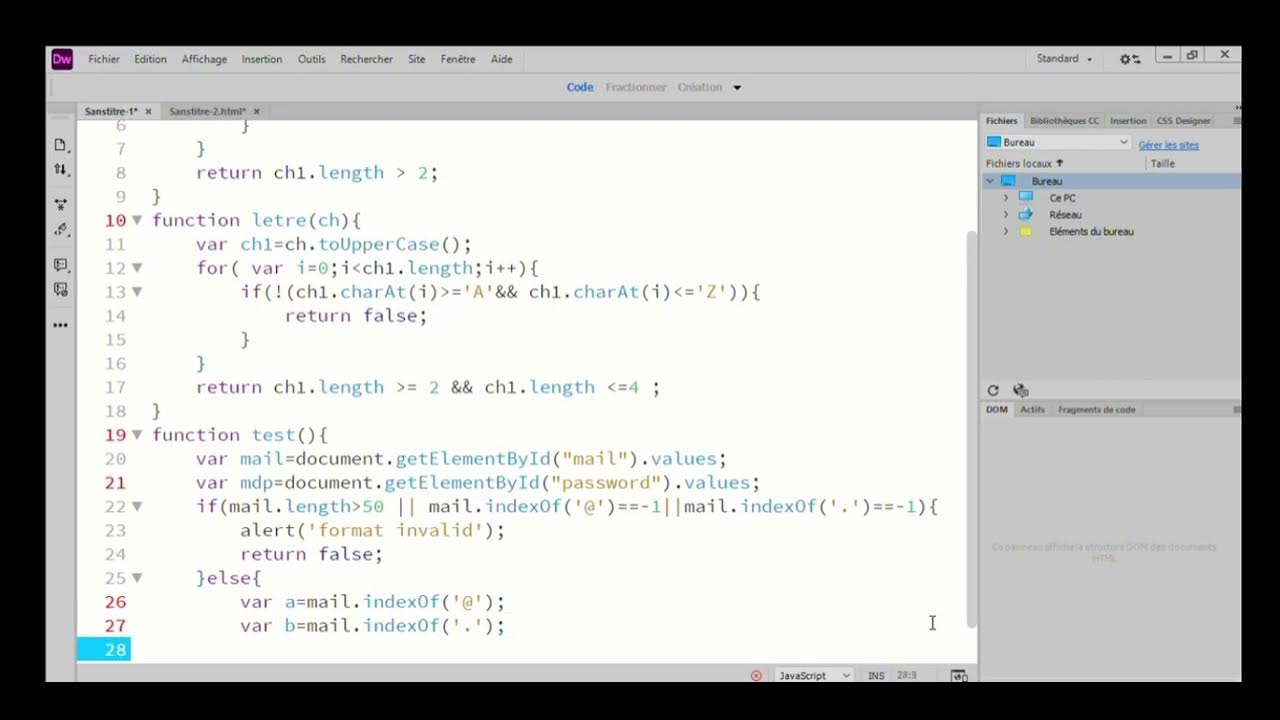 correction examen bac Tp STI 2019 tunisie partie JAVASCRIPT - YouTube