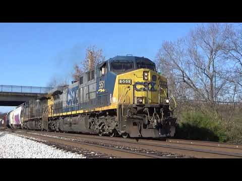 YN2 Duo! CSX AC44CW 551 w/ Nice K5LA Leads Manifest Q581-24 on 11/24/19 - YouTube