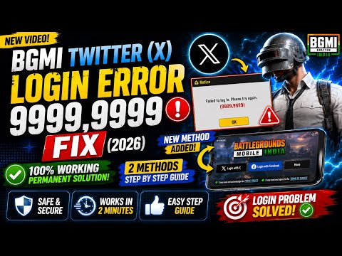 BGMI X (Twitter) Login Not Working? 😱 Fix 9999,9999 Error (2026) | Latest Working Trick