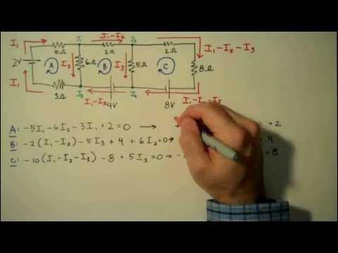 How to Solve a Kirchhoff's Rules Problem - Matrix Example - YouTube