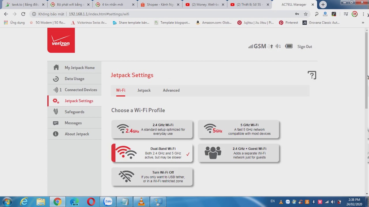 Hướng dẫn đổi tên wifi và mật khẩu , đặt APN Netgear 791L - YouTube