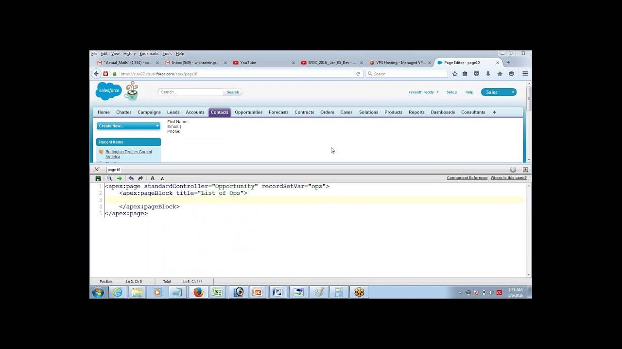 Paginations with Standard List COntroller, In-Line Edits in Visualforce - YouTube