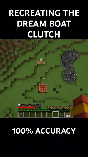 I RECREATED DREAM’S GREATEST BOAT CLUTCH IN MINECRAFT 😱😱 #minecraft # ...
