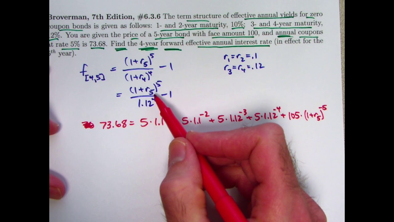 Actuarial Exam 2/FM Prep: Solve for Forward Rate Given Term Structure ...