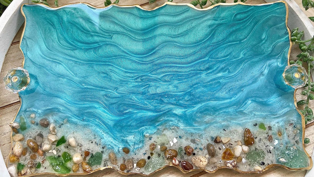 Can You Create Texture in Resin? Easy Resin Beach Tray Tutorial - YouTube