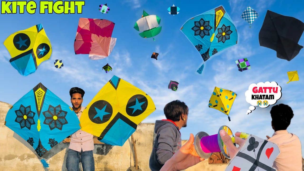 Kite Flying On Sunday 😍 || Flying Biggest kite🪁|| Kite Fight With ...
