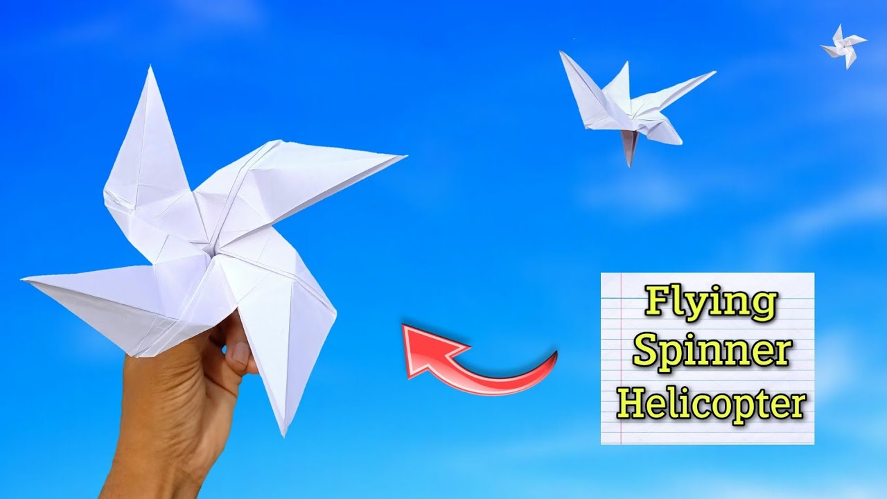 new spinner helicopter, paper flying helicopter, flying spinner toy ...