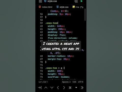 I Created A News App Using HTML CSS and Javascript... - YouTube