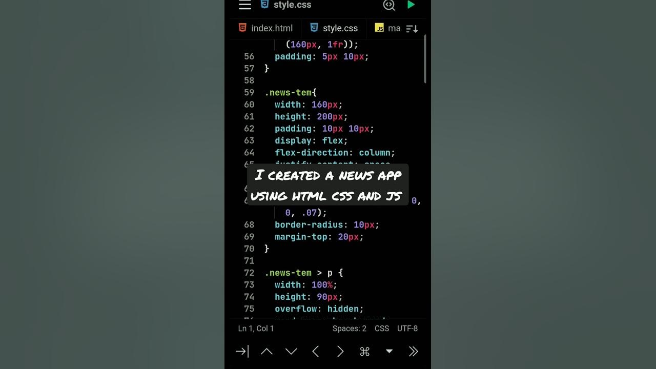 I Created A News App Using Html Css And Javascript Youtube