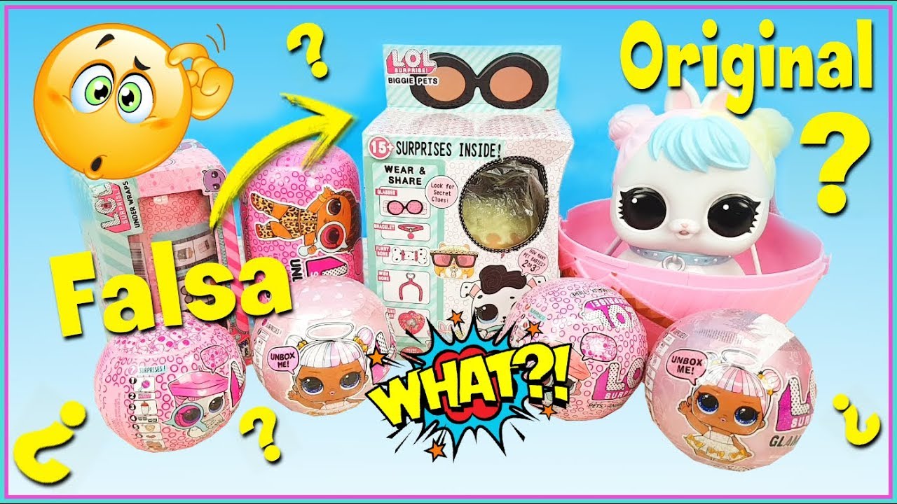 LOL surprise Under Wrap * Glam Glitter * LOL BIGGIE pet fake vs ...