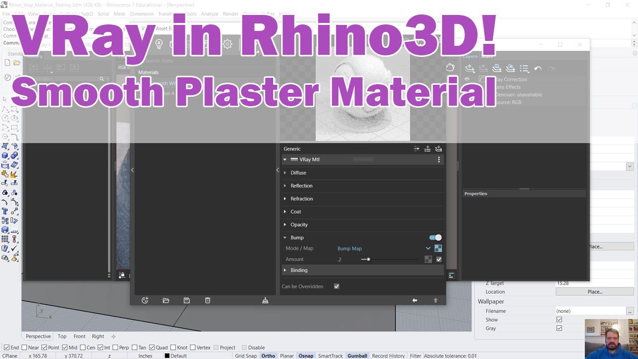 Smooth Plaster VRay Material in Rhino 3D - YouTube