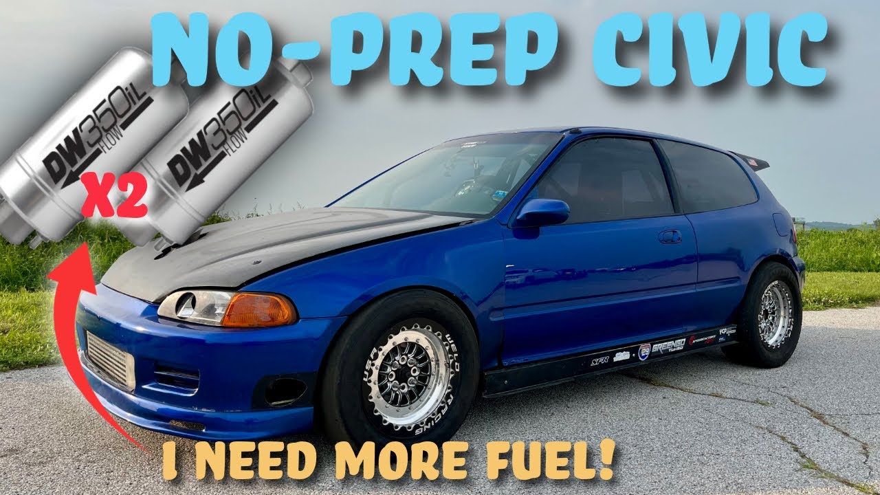 NO PREP Racing A MONSTER Civic and AWD Integra gets MORE FUEL! - YouTube