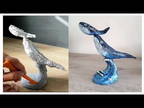 Whale Sculpture | DIY | Home Decor | Art Therapy | Air Dry Clay - YouTube