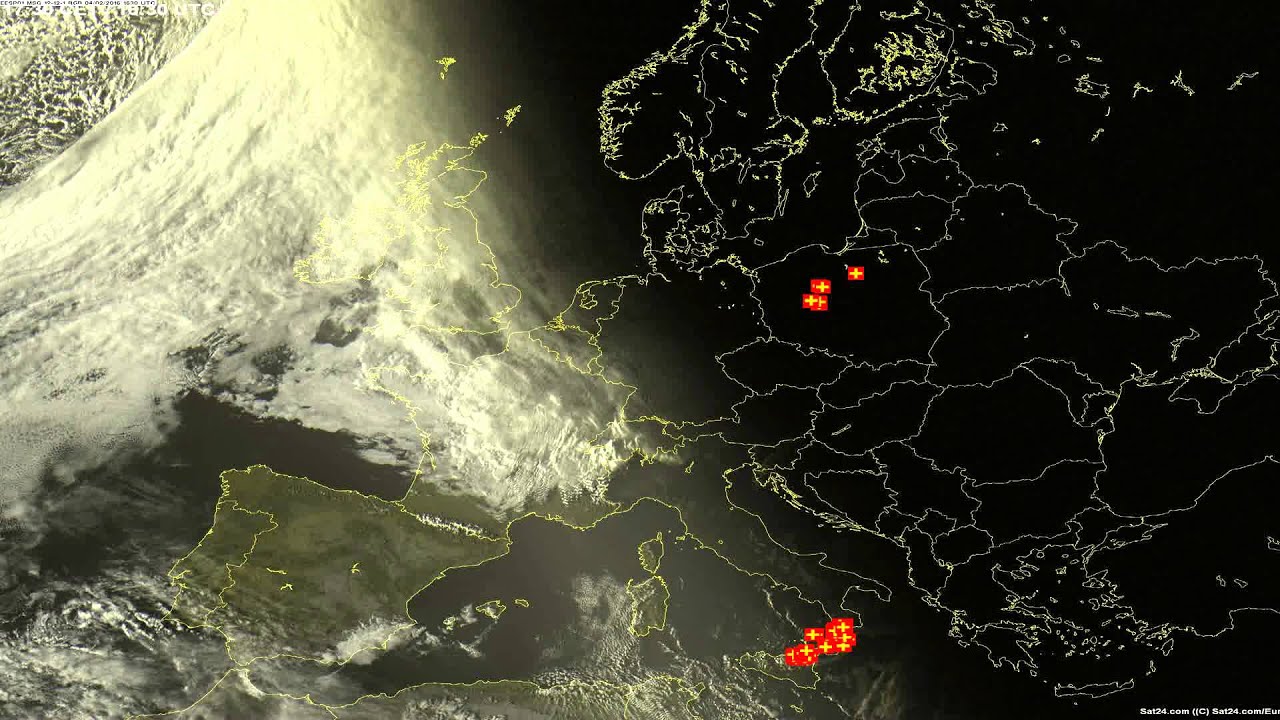 Sat24 lightning video impression for Thursday, February 04, 2016 - YouTube