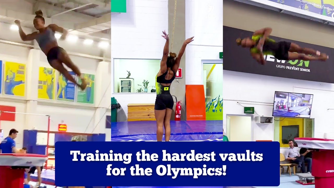 Rebeca Andrade's Cheng & Amanar Vault Training 🔥 - March 2024 - Olympic ...