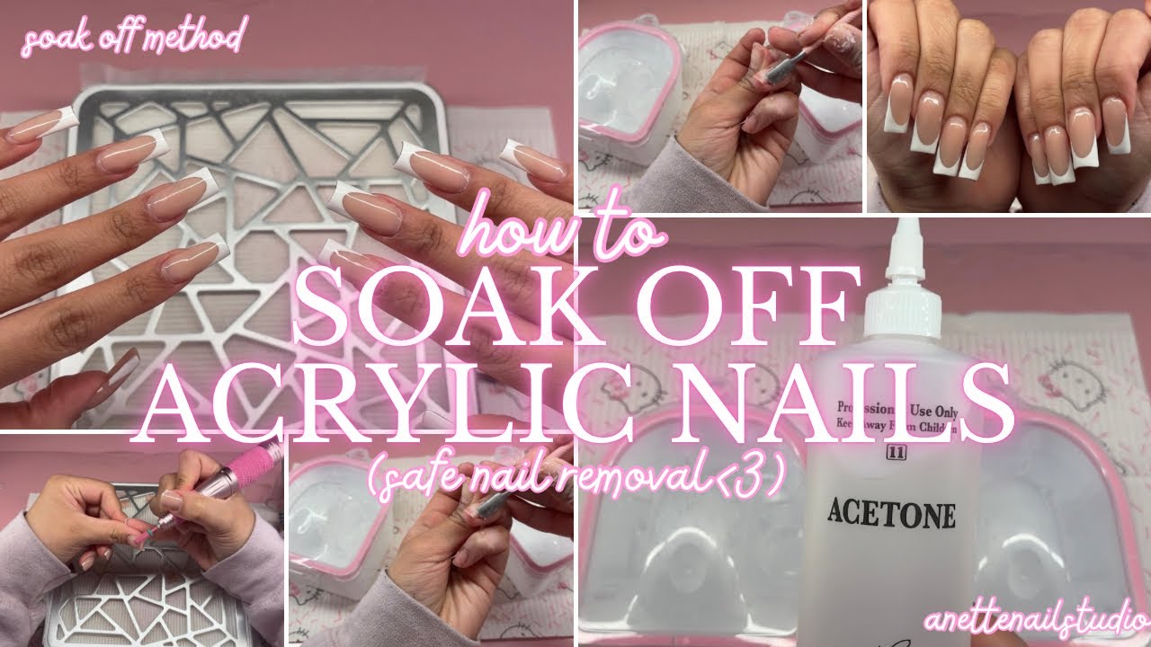 how to soak off your nails | easy soak off tutorial | acrylic nails ...
