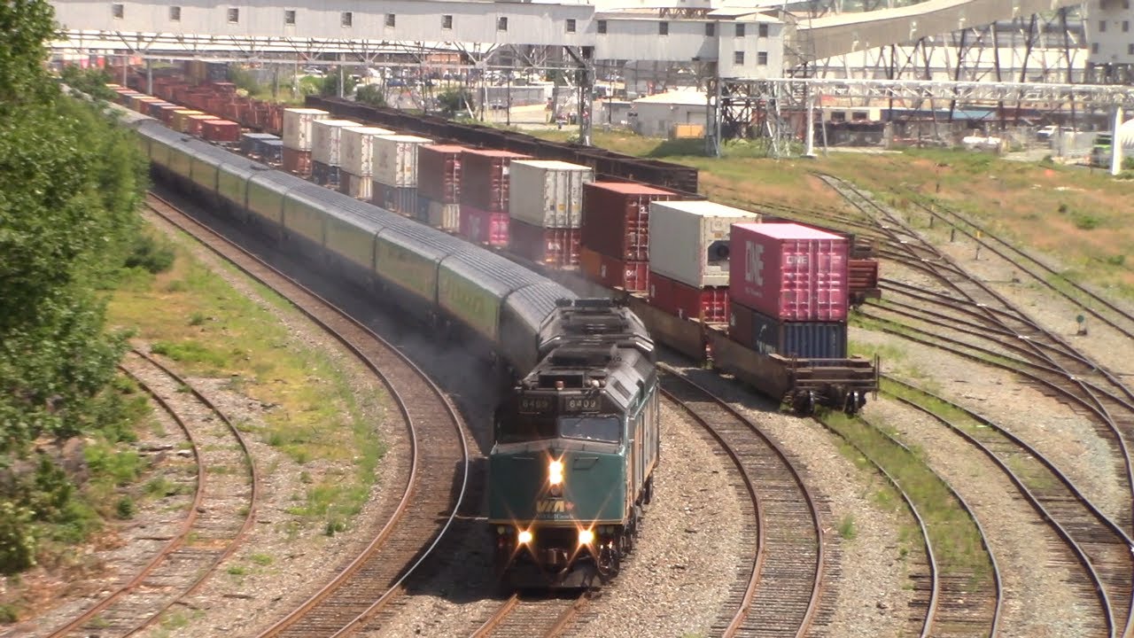 VIA Rail Passenger Train 15 The Ocean Departing Halifax, Nova Scotia ...