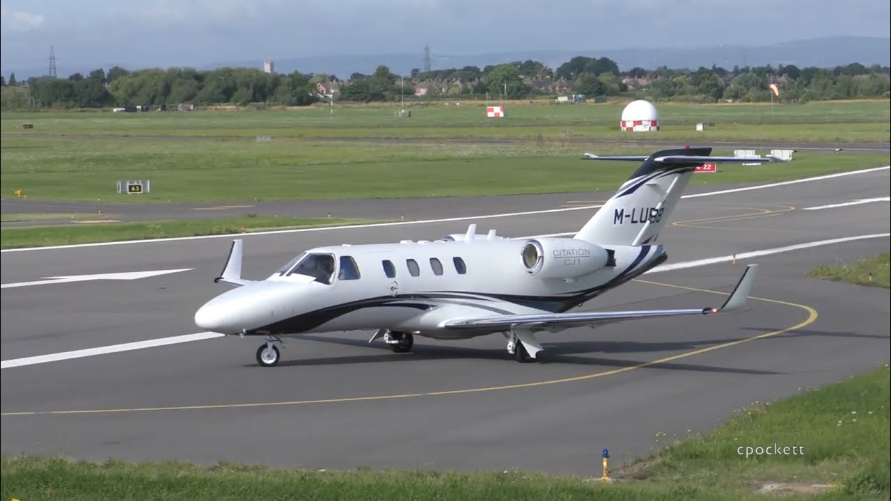 Cessna Citation Jet CJ1 M-LUBB Take off - Gloucestershire Airport - YouTube