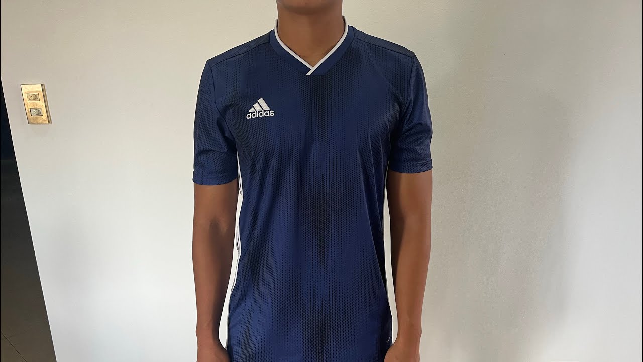 Adidas tiro 19 player shirt dark blue football training jersey review ...