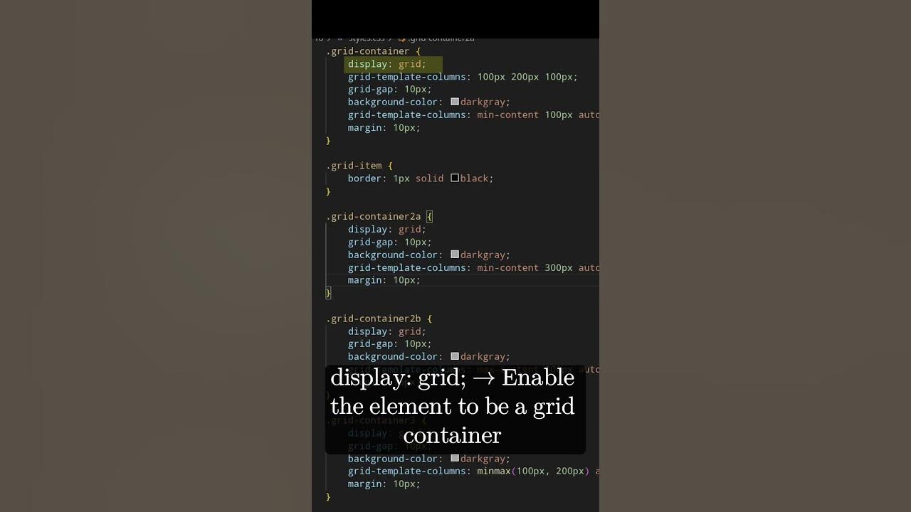 Short Css 18a 💻 Grid Introduction 💻 Css Css3 Csscourse Html Html5 Omg Youtube