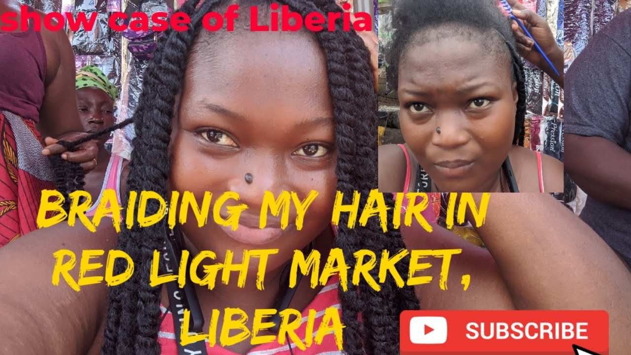 Braiding my hair in red light market, paynesville #Liberia - YouTube
