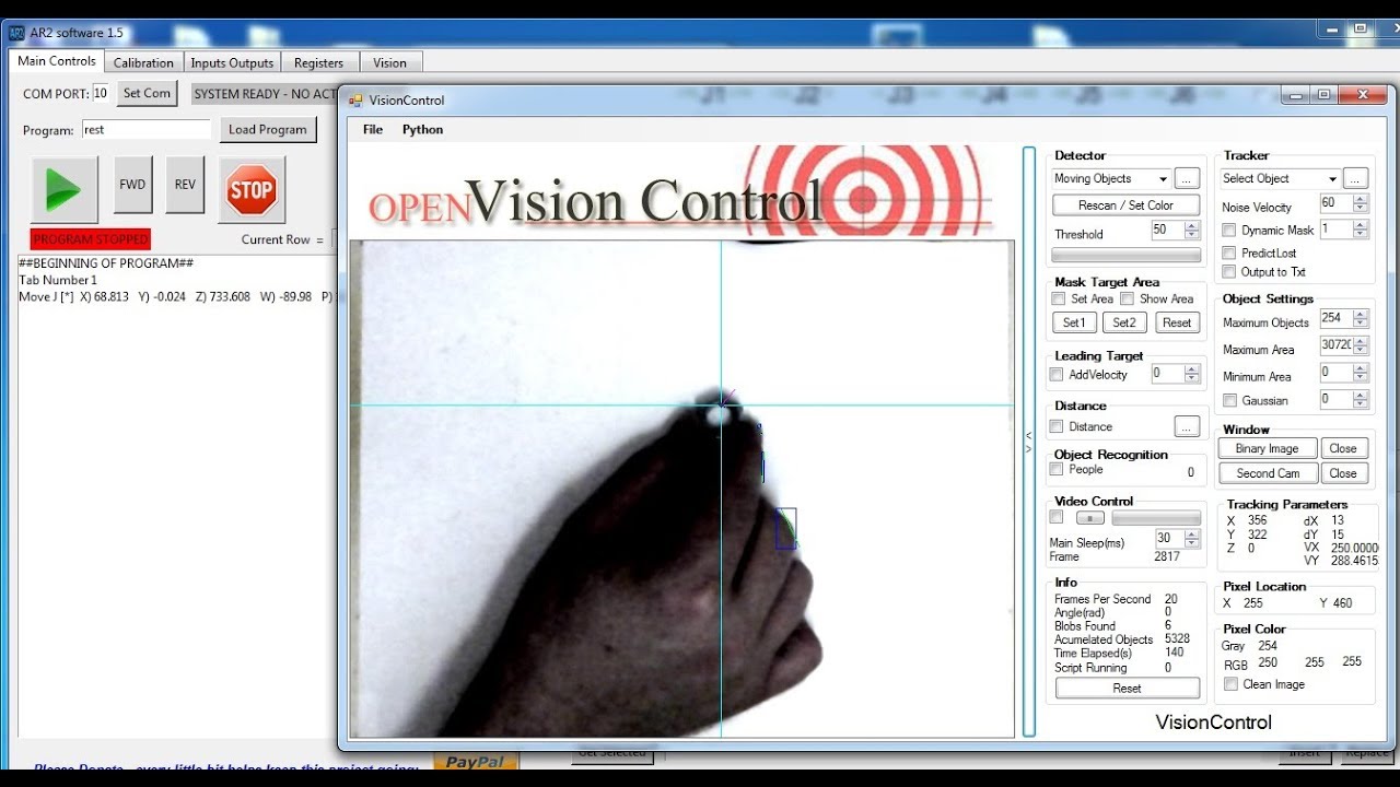 AR2 robot - Programming Part 3 - Basic Vision (Ver 1.5 updates) - YouTube