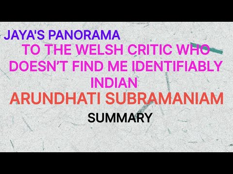 TO THE WELSH CRITIC WHO DOESN’T FIND ME IDENTIFIABLY INDIAN BY ...