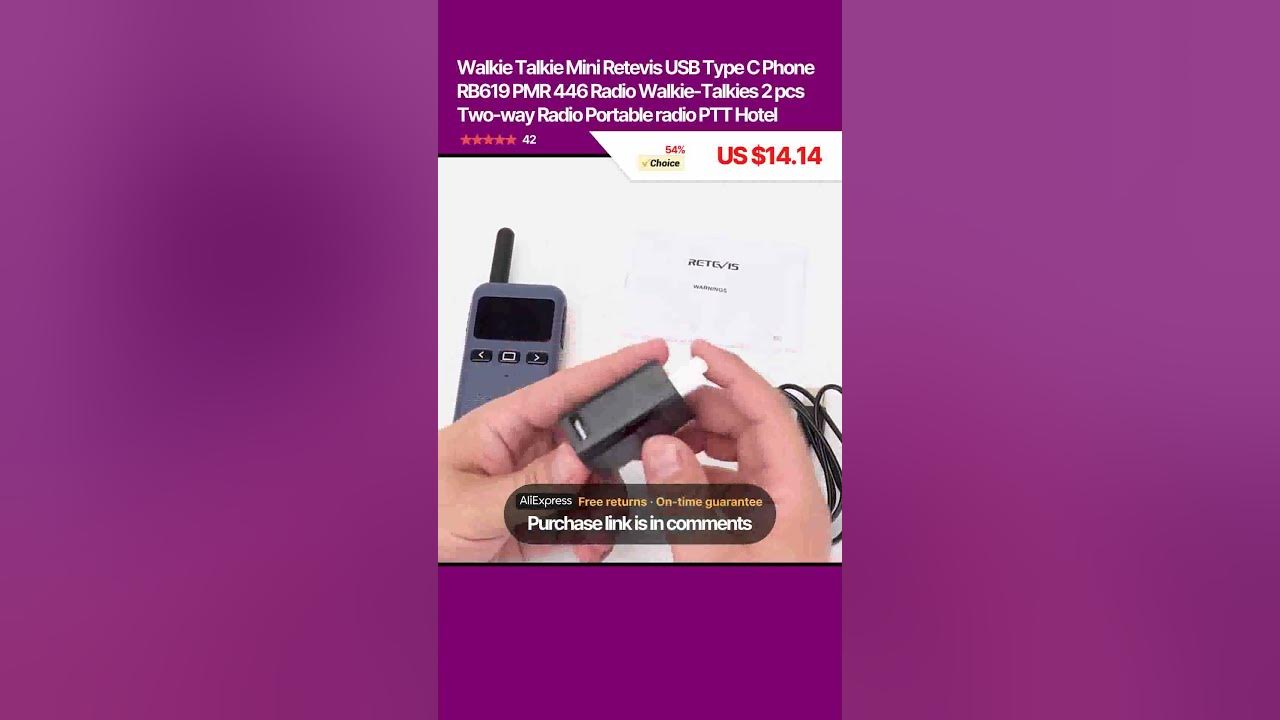 Walkie Talkie Mini Retevis USB Type C Phone RB619 PMR 446 Radio Walkie-Talkies 2 pcs - YouTube