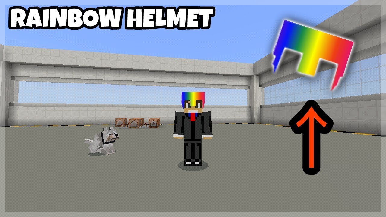 Mcpe Tutorials Working Rainbow Helmet Using Commands Youtube