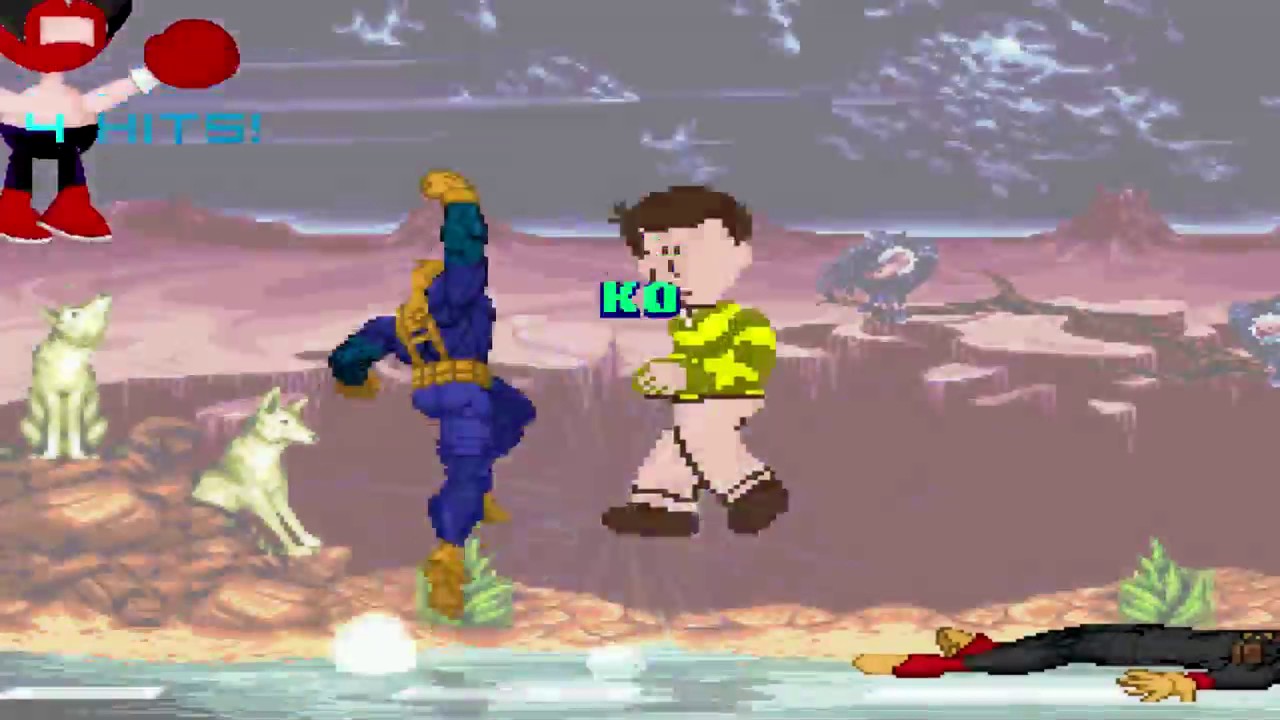 Mugen battle Deadpool and Strong Bad vs Steve and Deadpool - YouTube