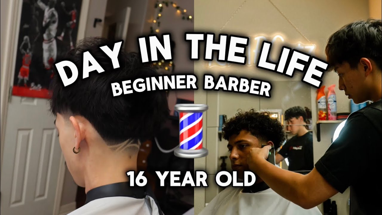 Day in the Life of a BOOKED Barber | 16 Year Old Beginner🔥 - YouTube