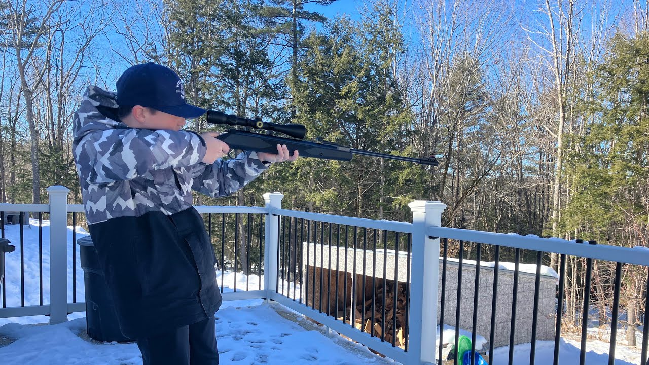 Shooting pellet gun - YouTube
