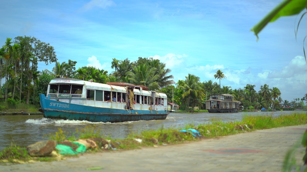 Ferry boat services resume in Kerala's Alappuzha ( no Copyright Free 4k ...