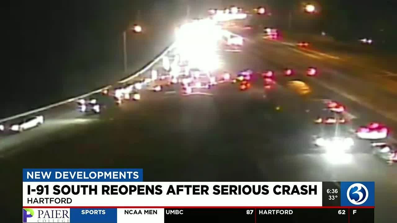 VIDEO: I-91 in Hartford reopens following Monday night crash - YouTube