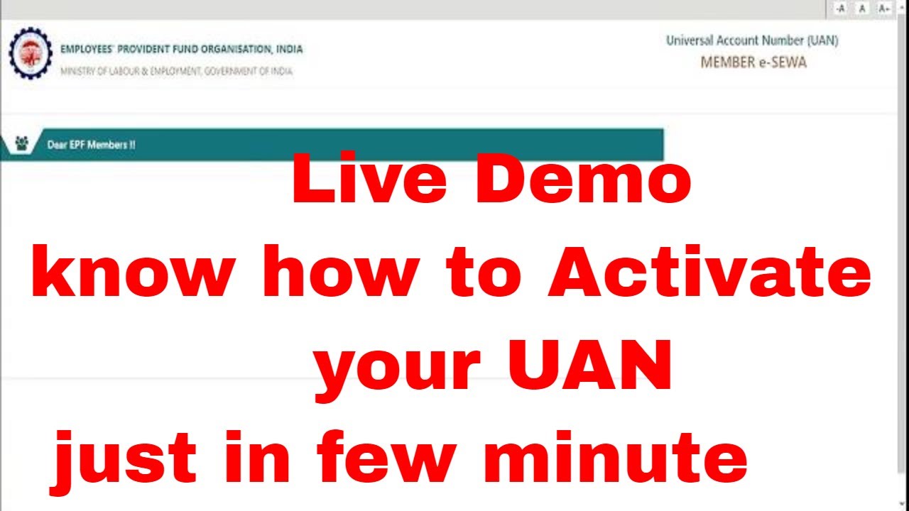 UAN – how to activate your Universal Account Number (UAN) in EPF - YouTube