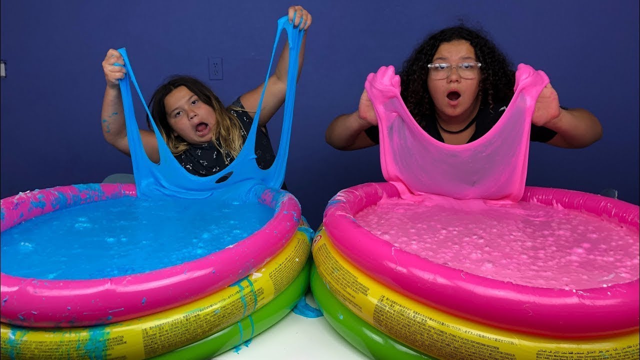 Super Fluffy Pools Full Of DIY Slime ELMER’S FLUFFY GLUE ALL VS AMAZON ...