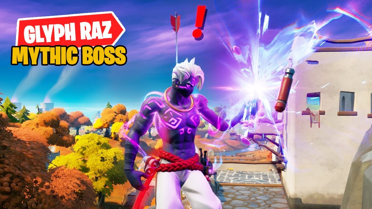 NEW Mythic Boss Glyph Master Raz & Exotic Unstable Bow - Fortnite ...