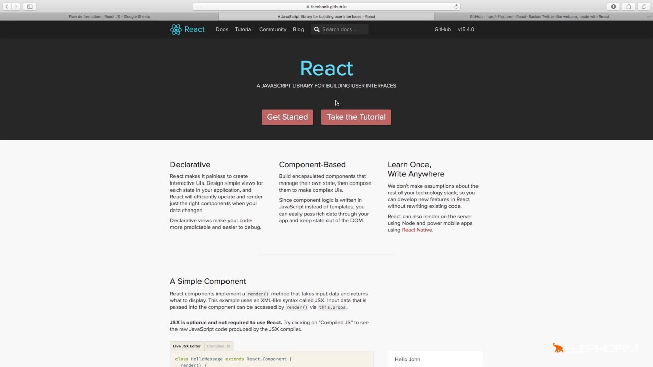 Framework vs librairie, les composants réutilisables et le DOM virtuel | Tuto ReactJS - YouTube