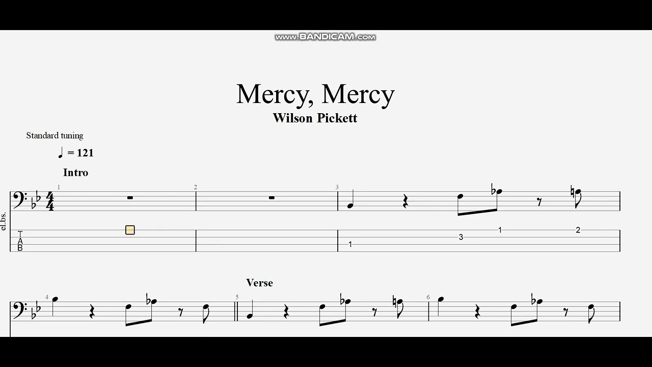 Wilson Pickett - Mercy, Mercy (bass tab) - YouTube