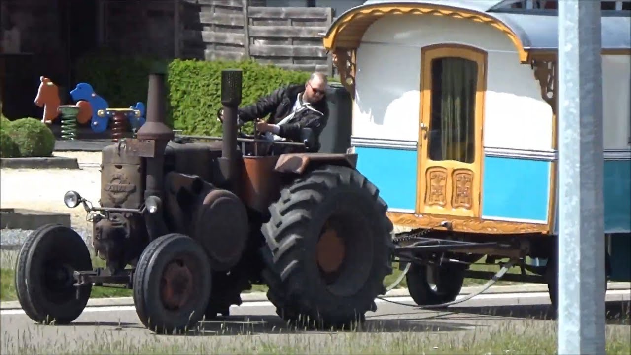 historical tractors driving by. lanz buldog,pampa buldog - YouTube