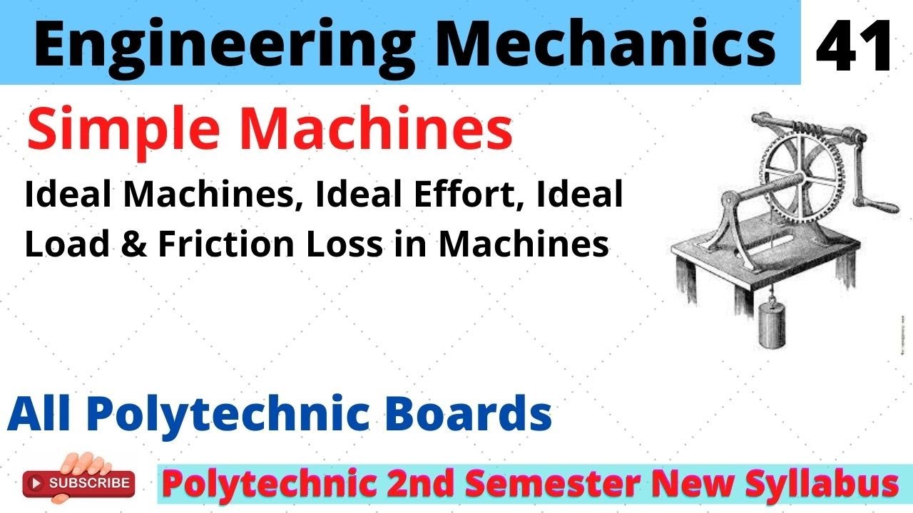 Engineering Mechanics_ Ideal Machine | Lecture 41 | 2nd Semester ...