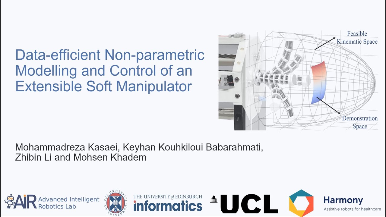 Data efficient Non parametric Modelling and Control of an Extensible Soft Manipulator - YouTube
