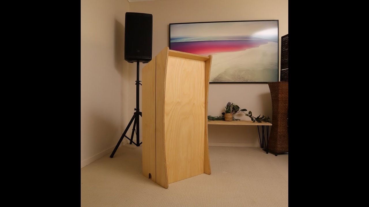 "The Speaker" folding portable lectern by Haworth Woodworking - YouTube