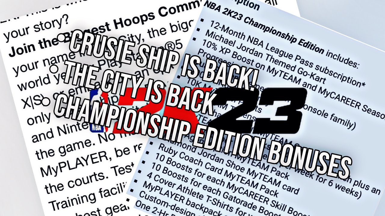 NBA 2K23 CRUISE SHIP AND CITY ARE BACK + CHAMPIONSHIP EDITION CONTENT ...