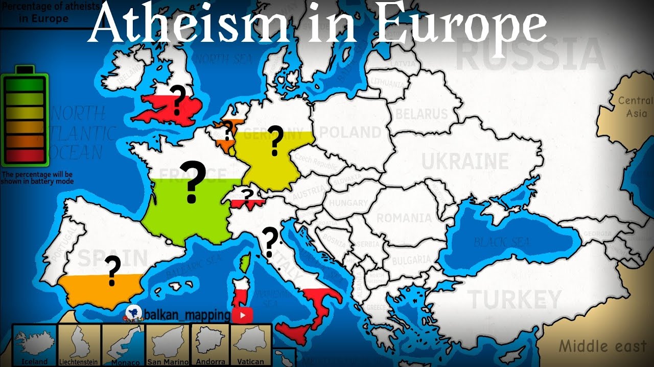 Percentage of atheists in Europe and the Middle East | battery mode ...