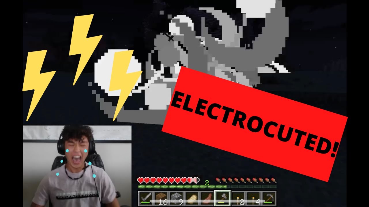 Noob Plays Minecraft...But Gets ELECTROCUTED Every Time He Loses Health ...