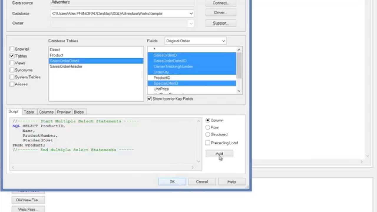 Qlikview SQL SELECT JOIN Tables by RFB 208 - YouTube